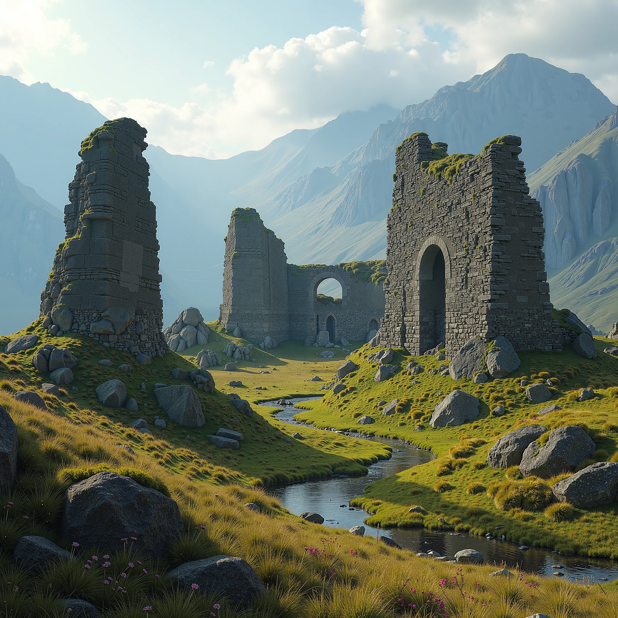 Ruins of Ancient highland - SeaArt AI