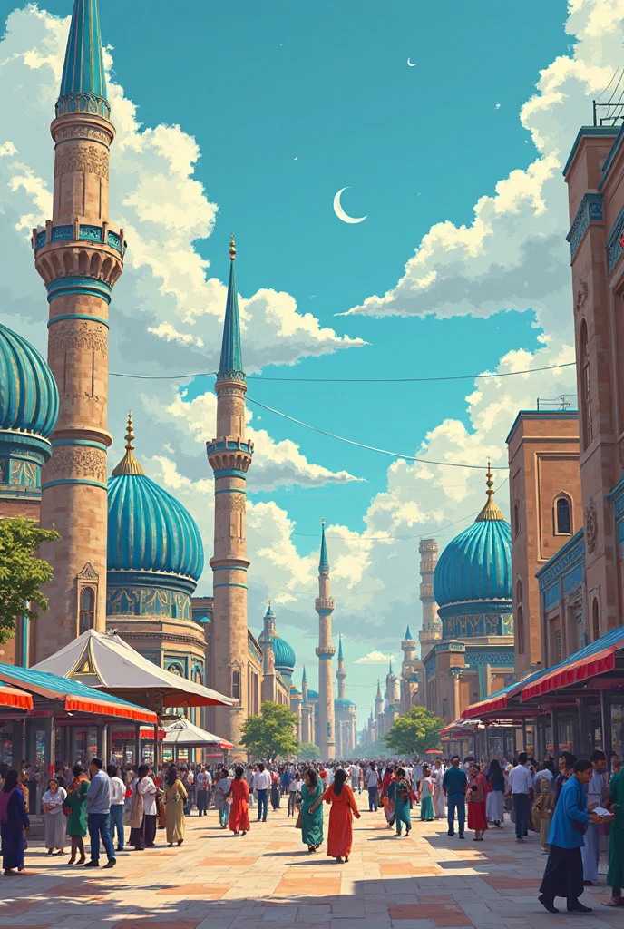 Uzbekistan is now, modern Uzbekistan, In pixart style - SeaArt AI