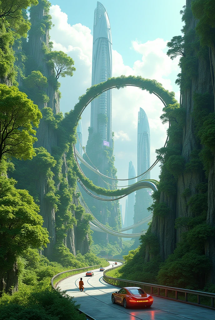 A stunning futuristic city filled with towering skyscrapers and ultra ...