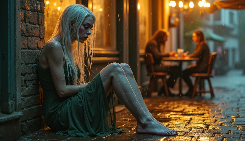 Ultra-realistic, cinematic scene of a stunning, young, gorgeous alien ...
