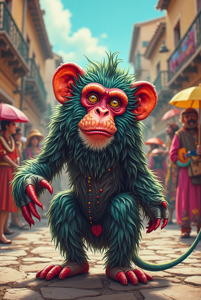 I want a monkey that can be seen to have used drugs with a classic ...