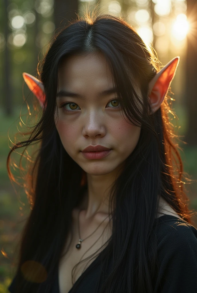 “Ultra-realistic cinematic close-up portrait of a young elven woman ...