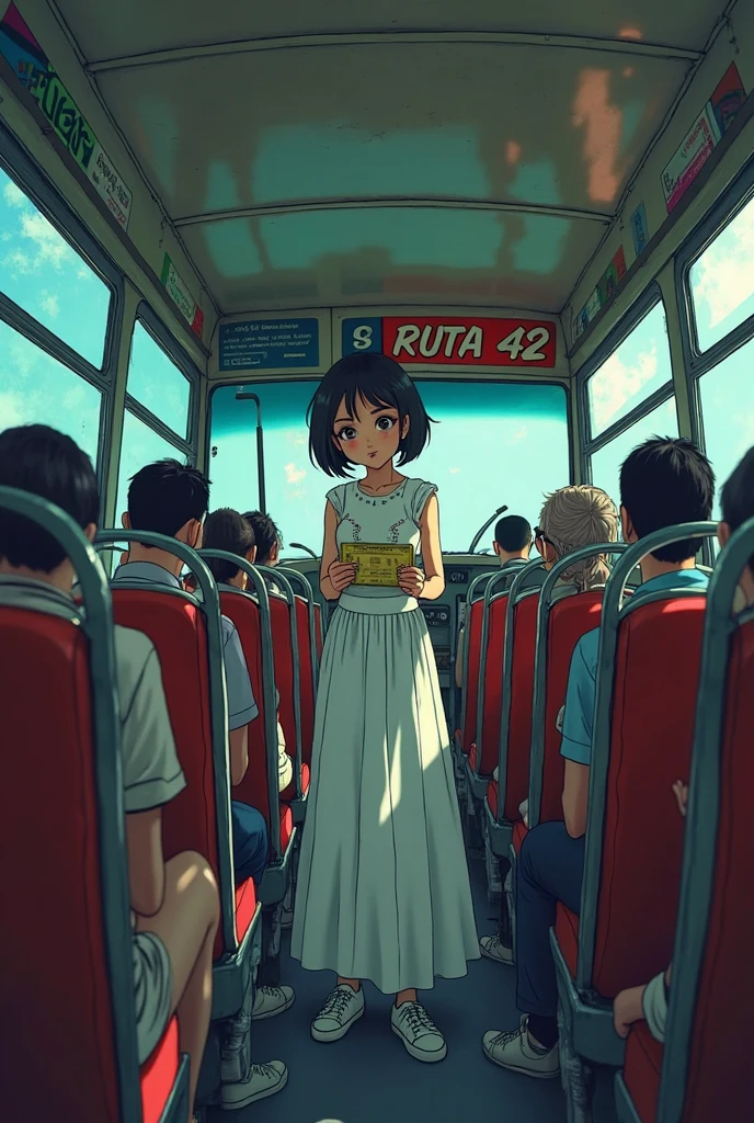"Anime-style ghost girl (Luz) in a worn-out white dress, holding a ...