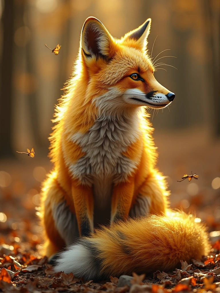 [big fox, The whole thing shines, golden substance shining all over ...