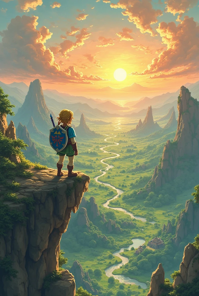 Link from The Legend of Zelda: Tears of the Kingdom, standing on a high ...