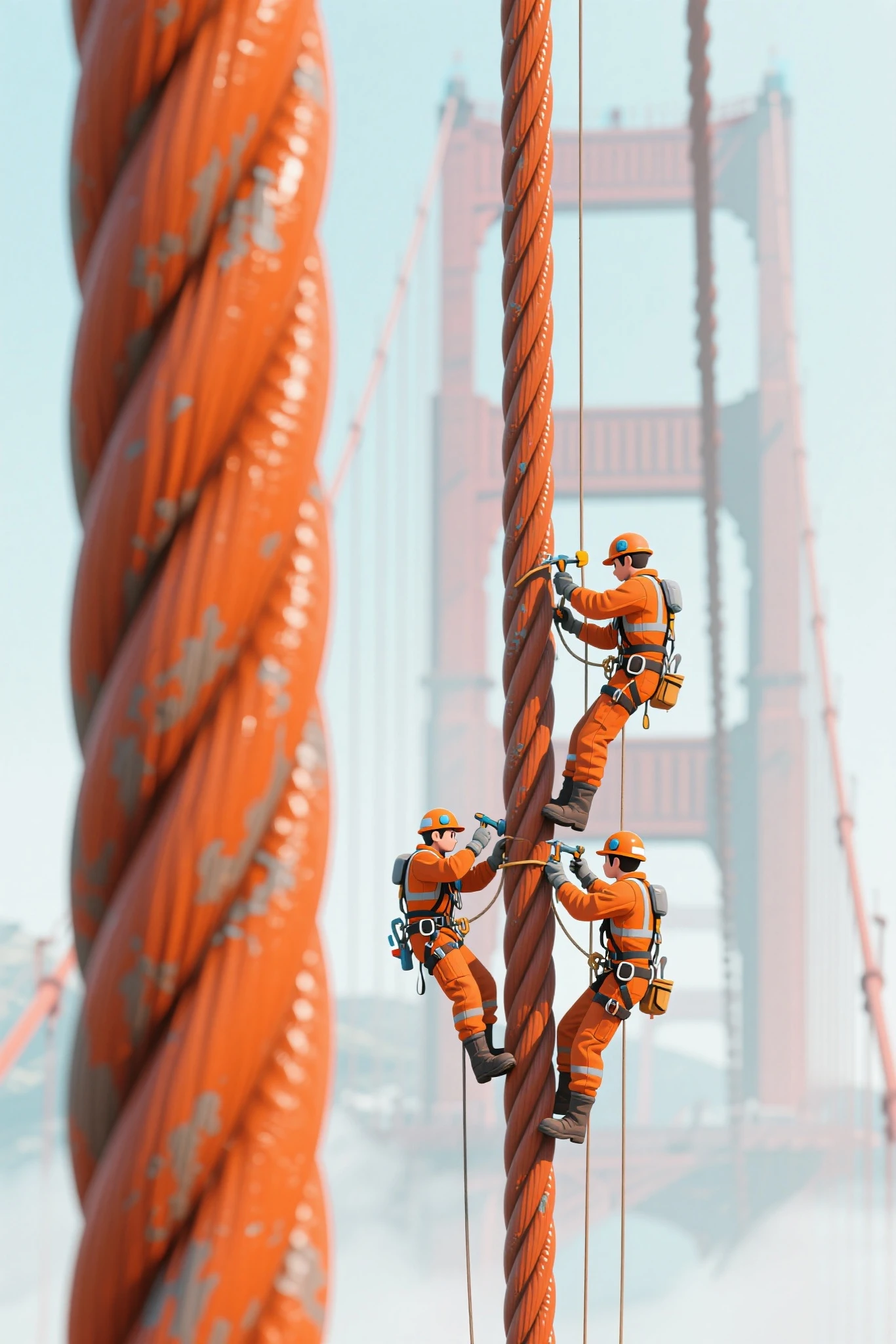 Tall 2:3 composition, 3D anime style with clean linework, rich shading ...