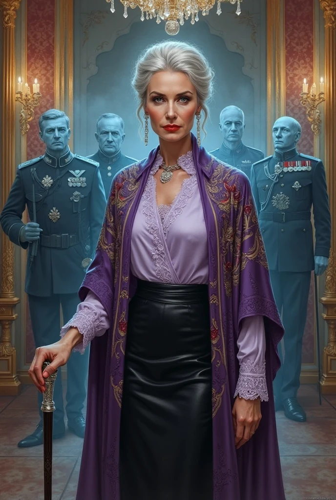 Realistic oil illustration, lady Russian aristocratic in the ...