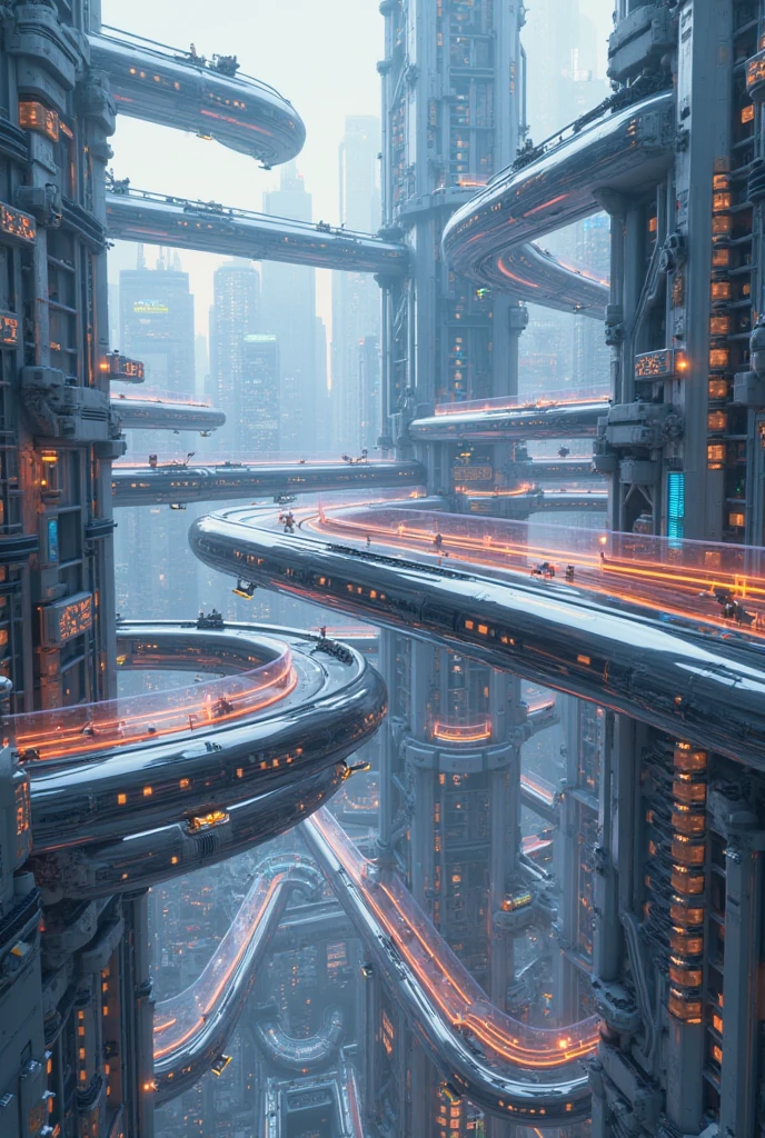 Futurama transport tube system fly future building vehicle - SeaArt AI