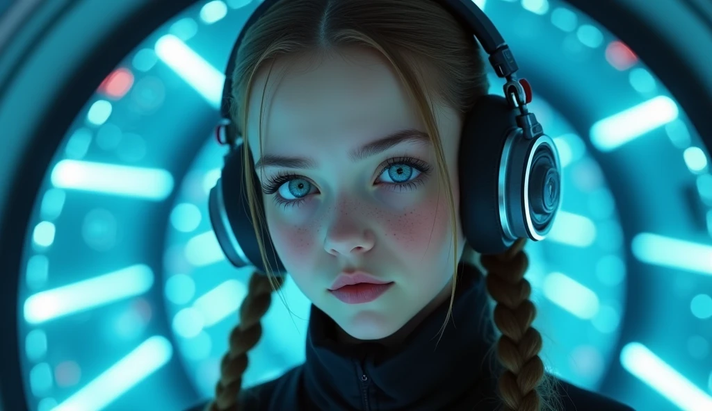 Hyper-realistic cinematic close-up of a stunning young alien girl ...