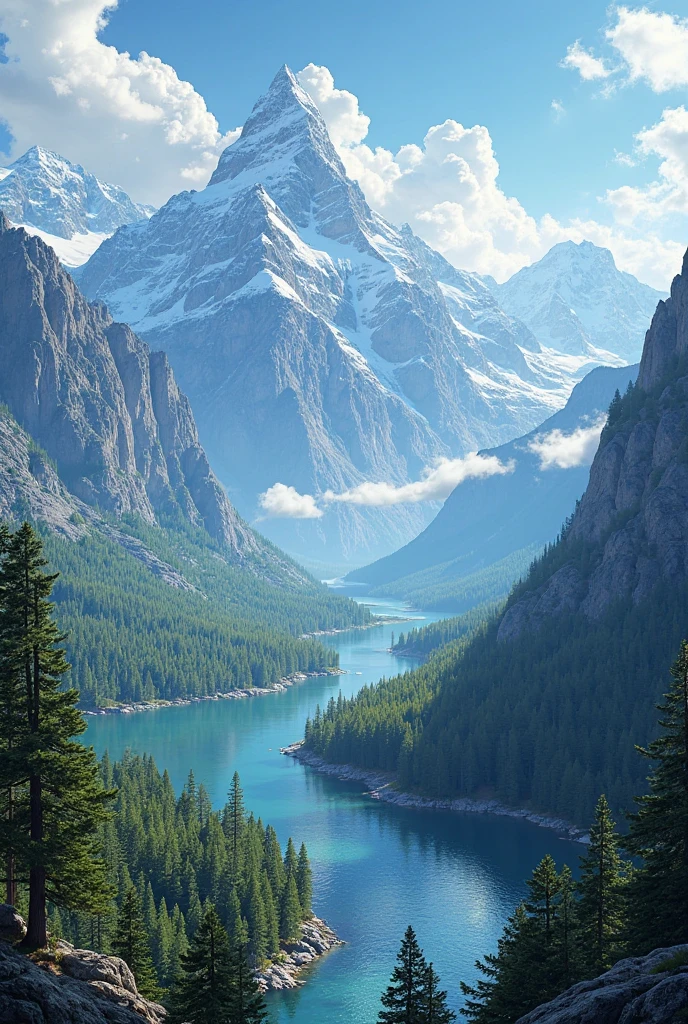 Nature & Landscapes stock photo of 2 - mountains, rivers, skies - SeaArt AI