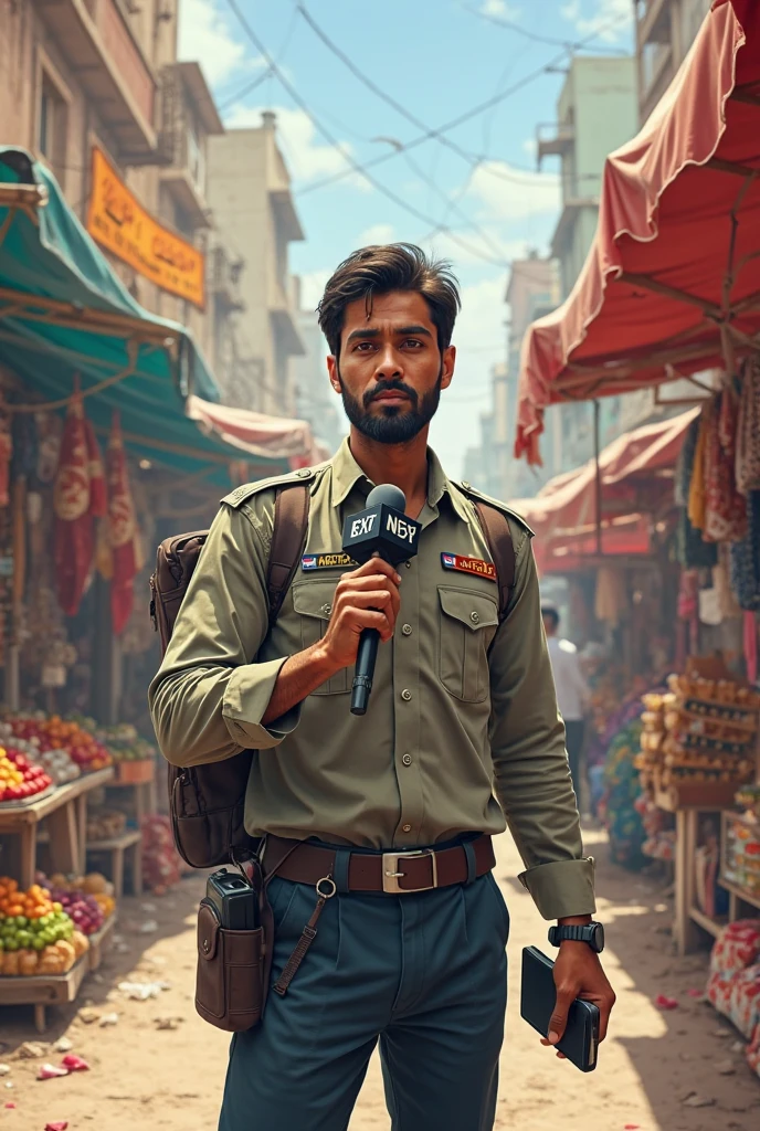 Please make me such a picture in which a Pakistani reporter is in full ...