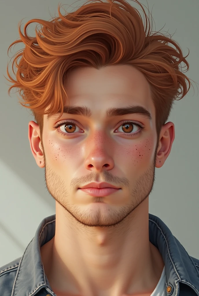 You have a handsome man with cream-colored skin with chocolate eyes ...