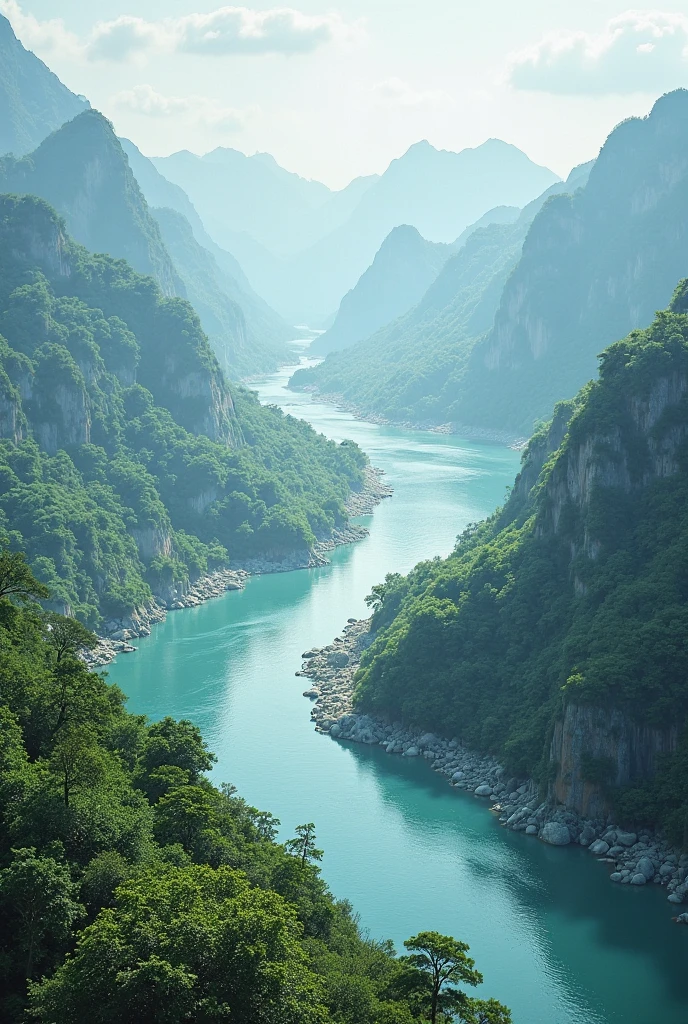 Huang he river at Yangtze river - SeaArt AI