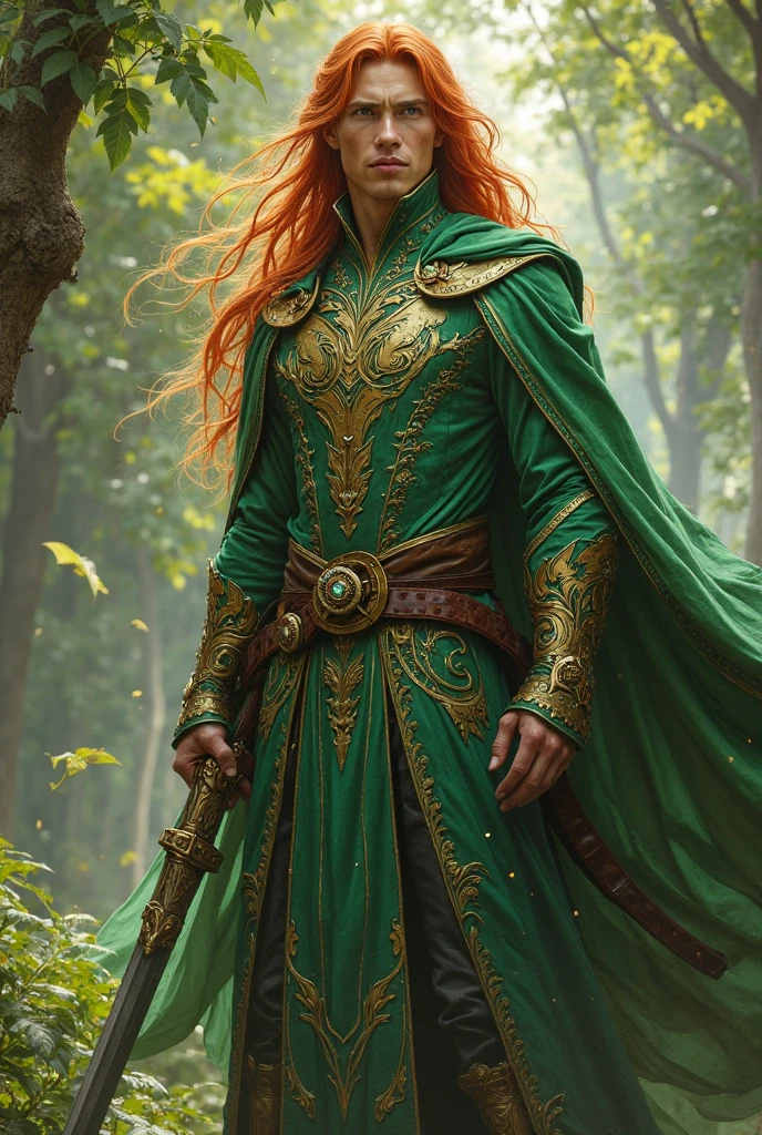 Male. Eladrin spring court elf. Blade singer wizard. Leather armor ...