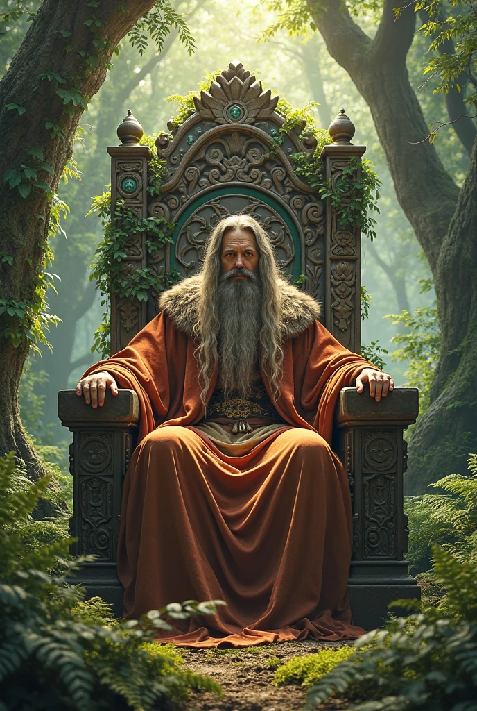 Create a king of the forest with a throne - SeaArt AI