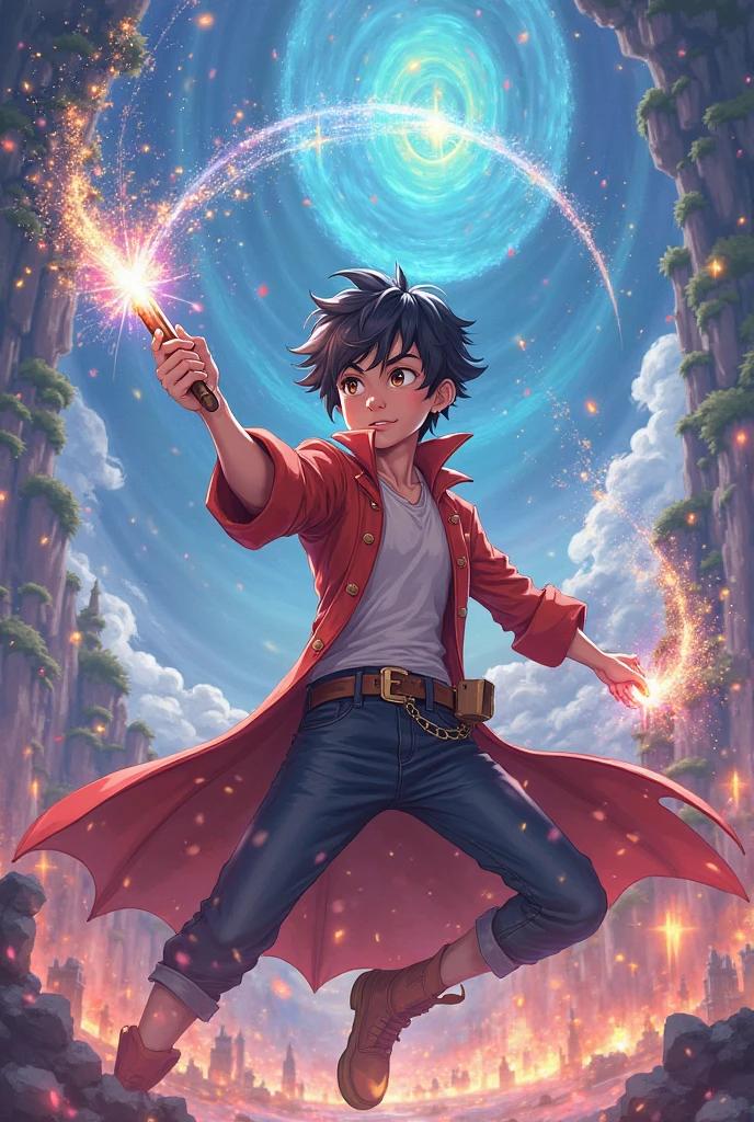 A young magician in anime format. - SeaArt AI