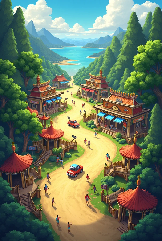 Create you create a amazing Race game map with 5 station with different ...