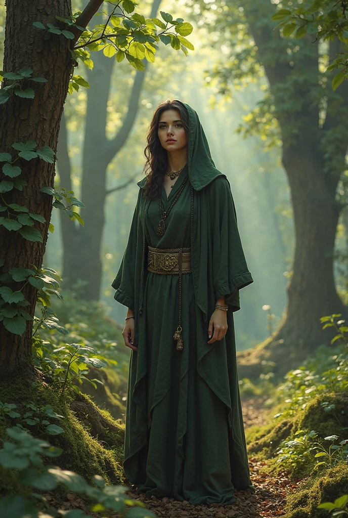Satora Fahd is standing in the forest - SeaArt AI