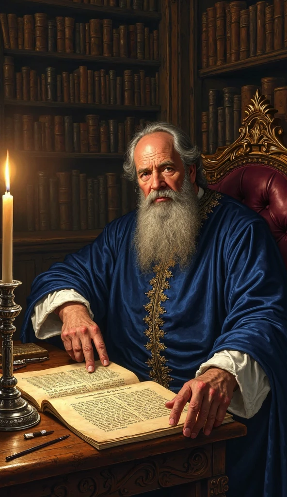 Obra-prima, ultra detalhado, medieval philosopher in noble robes of ...