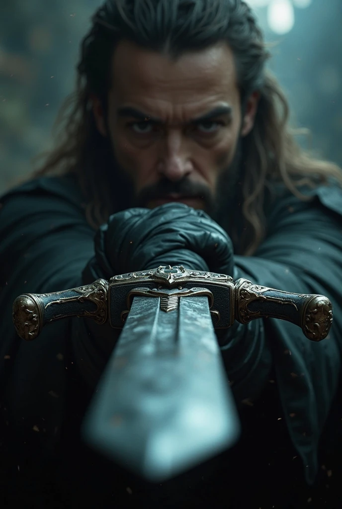 I want the sword in the face of the camera as a creative, deep and ...