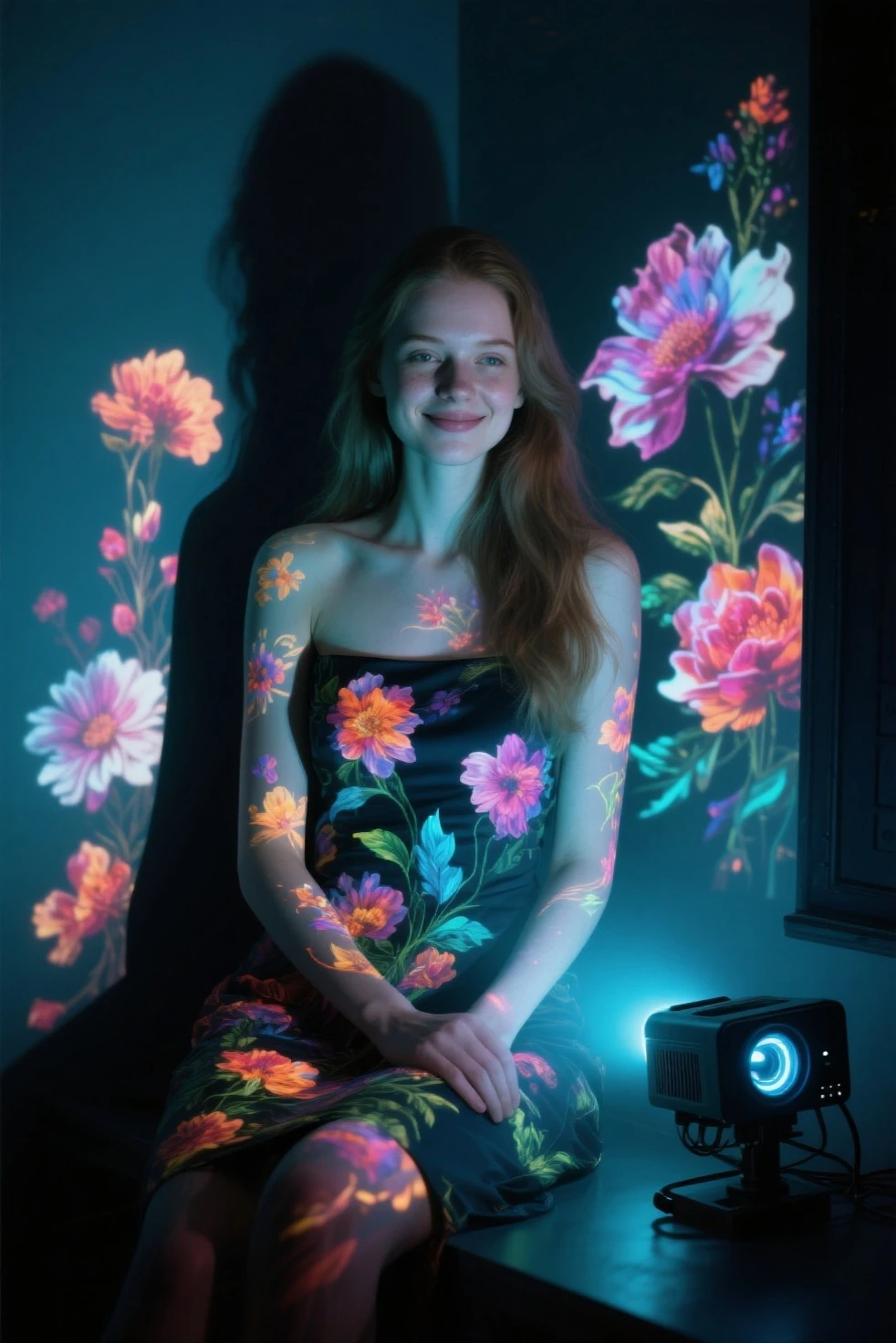 Flower and Beauty：Projection of the projector