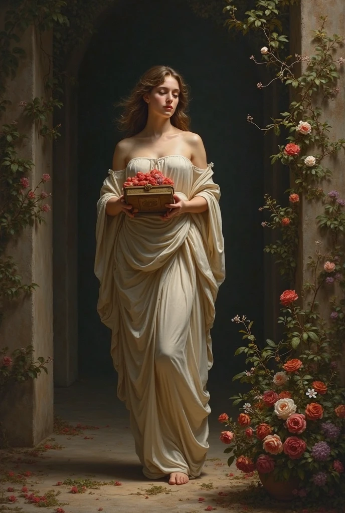 Psyche holding a box from proserina - SeaArt AI