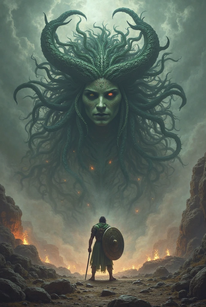 Mythological battle between Perseus and Medusa - SeaArt AI