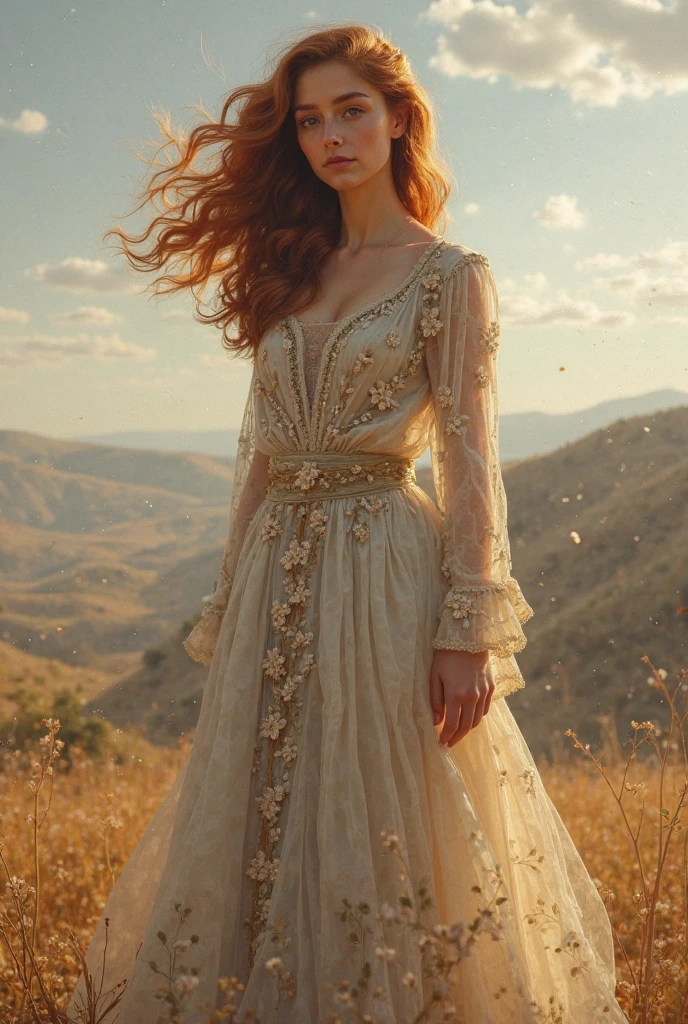 Rebecca, the wife of the prophet Isaac, wearing a beautiful long Jewish ...