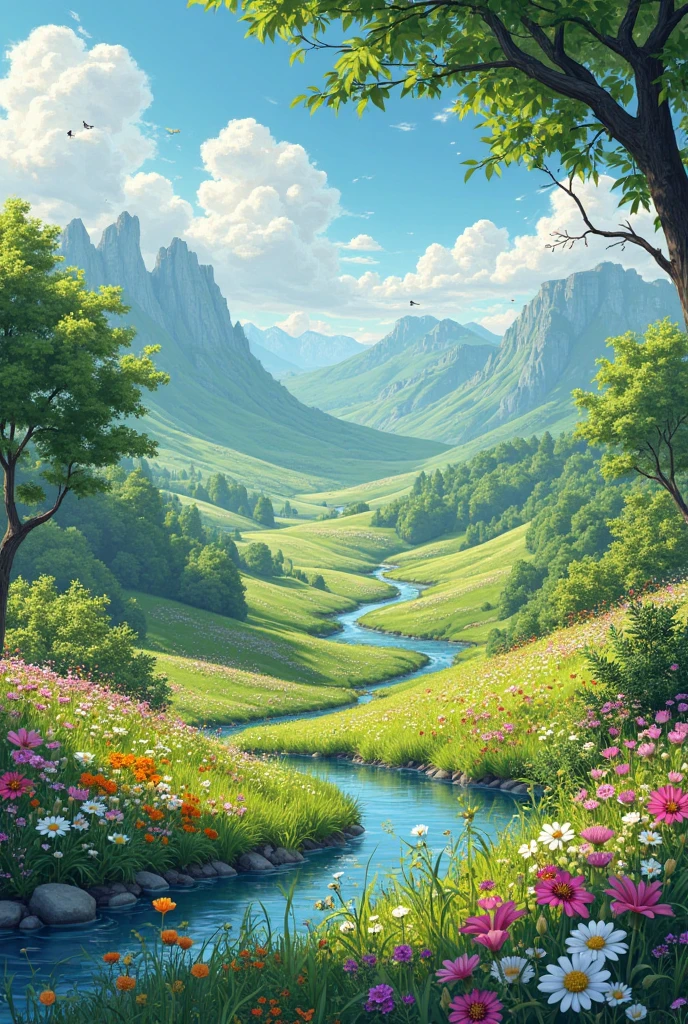 A beautiful and lively landscape - SeaArt AI