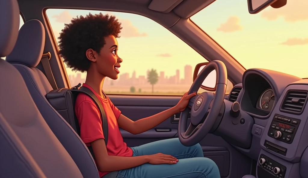 Grandma smiles warmly as she drives. of Grandma speaking lovingly to ...