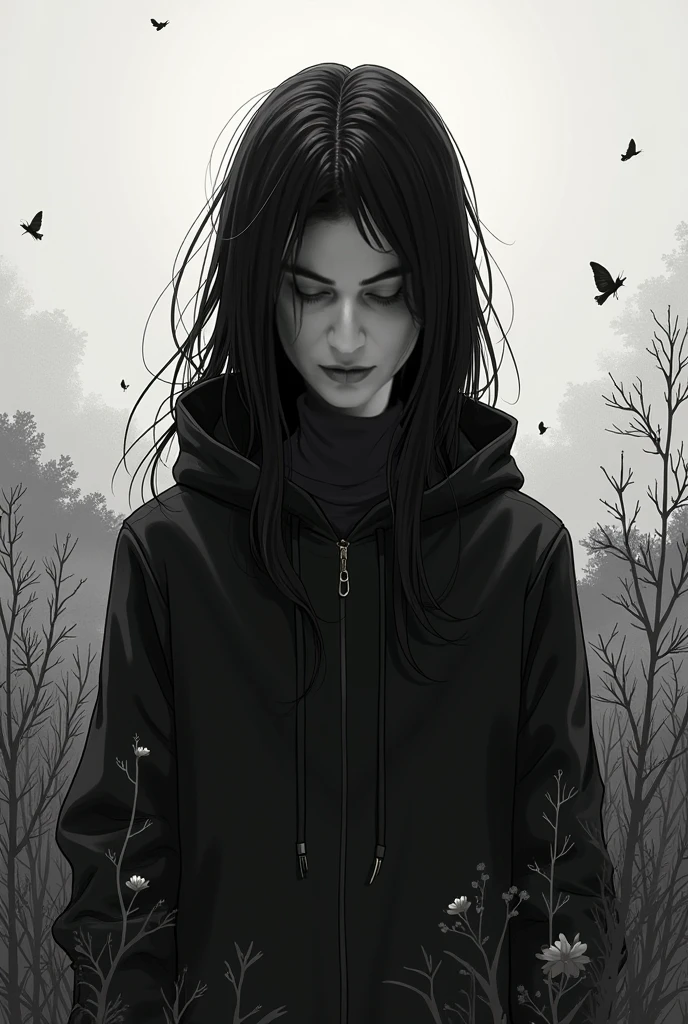 Make this in a black and white webtoon style - SeaArt AI