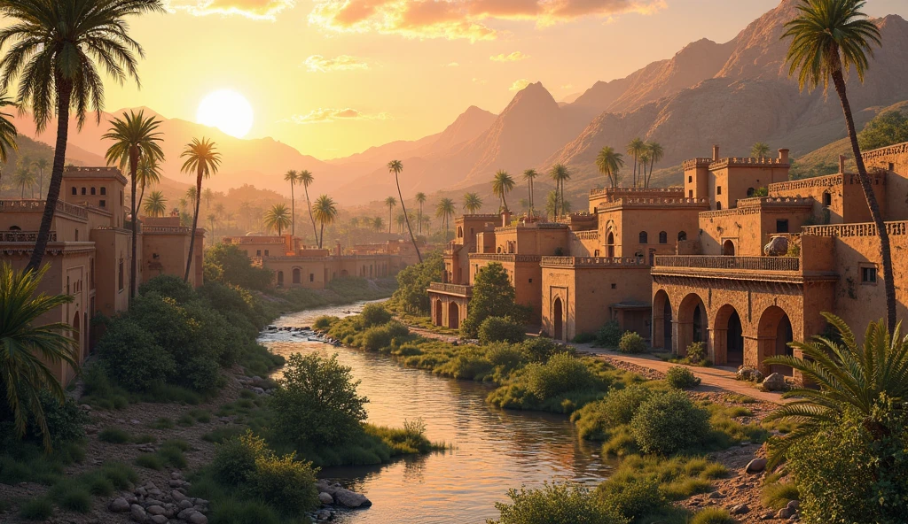 A wide-angle shot capturing the lush green landscape of an ancient ...