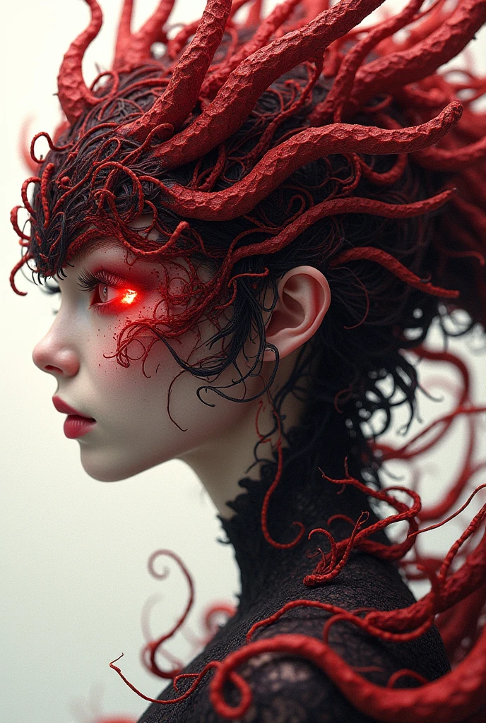 Half dragon, HALF KITSUN?? using blood threads and lycorises - SeaArt AI