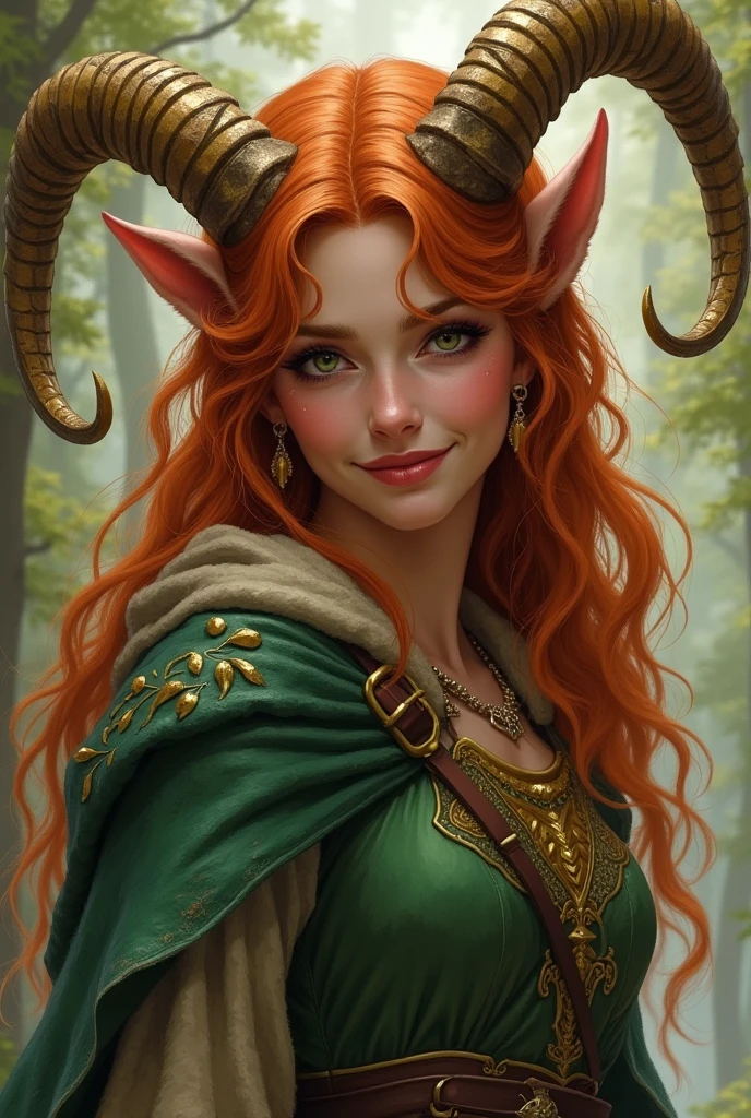 Dnd character , Young beautiful , medium build, faun , Satyr rogue with ...