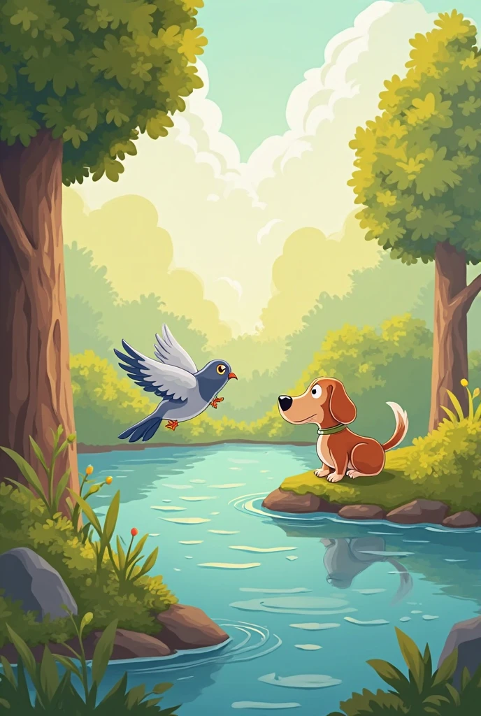 Here’s a short story script about a pigeon and a dog. I’ll keep it ...