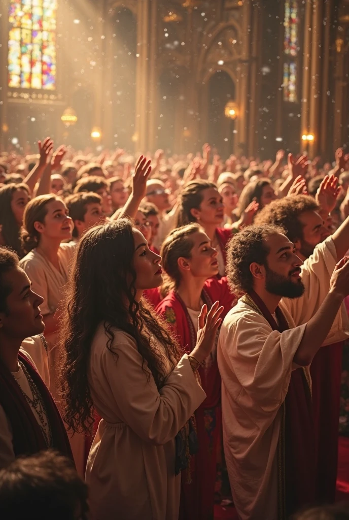 Congregation praising God - SeaArt AI
