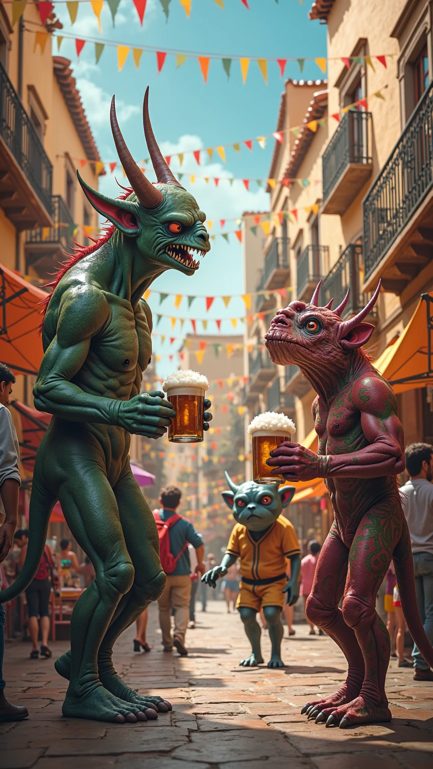 April Fair , In the city of Seville, In Spain, many monsters dancing in ...