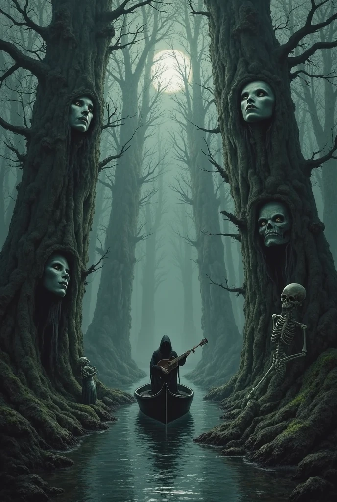 A dark painting in black metal style, square format (1024x1024 - SeaArt AI