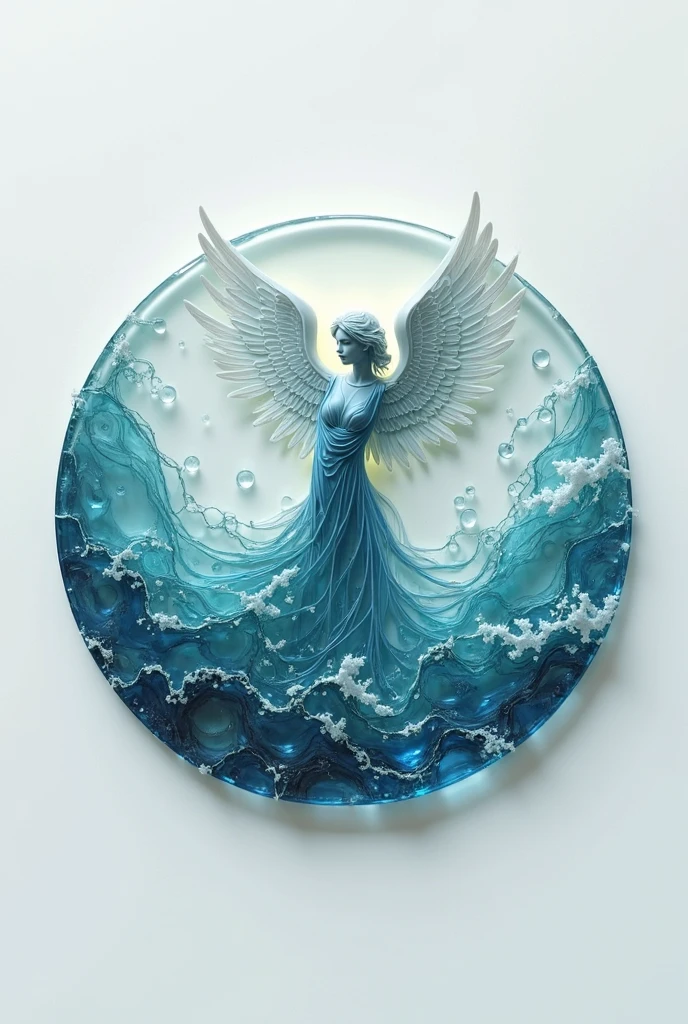Minimal and artistic logo design of an angel inside a circle with a ...