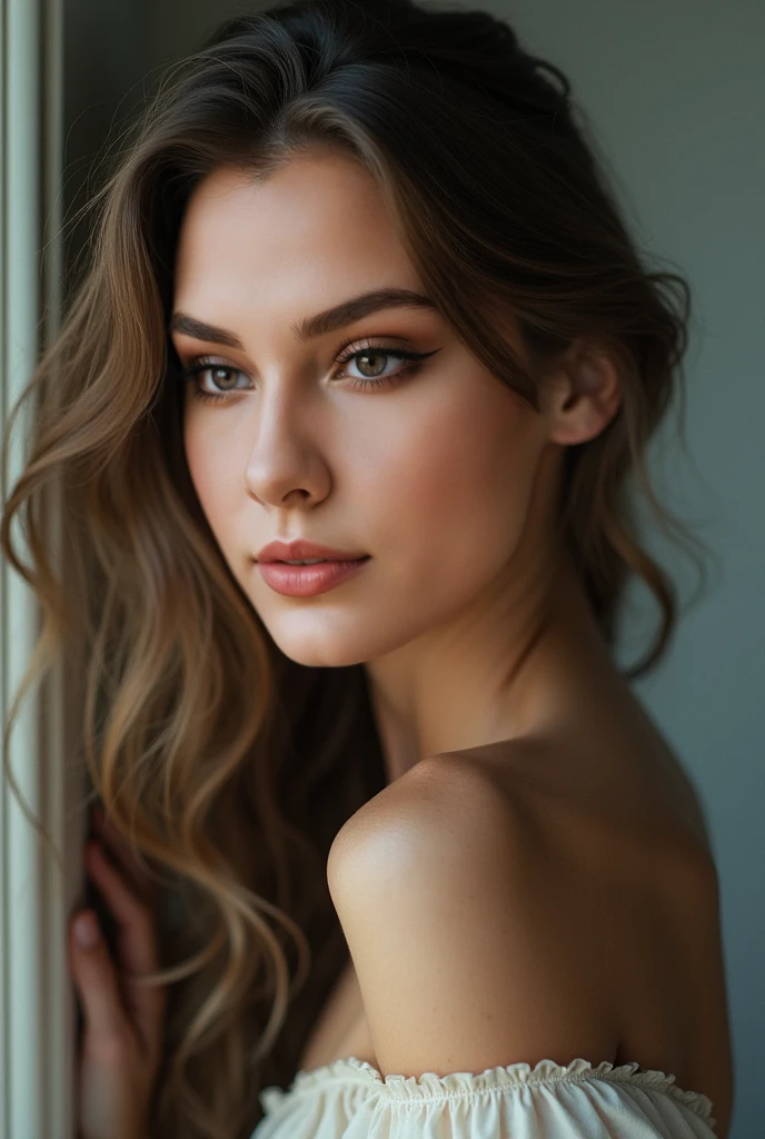 Same white woman, blue eyes, in different poses - SeaArt AI