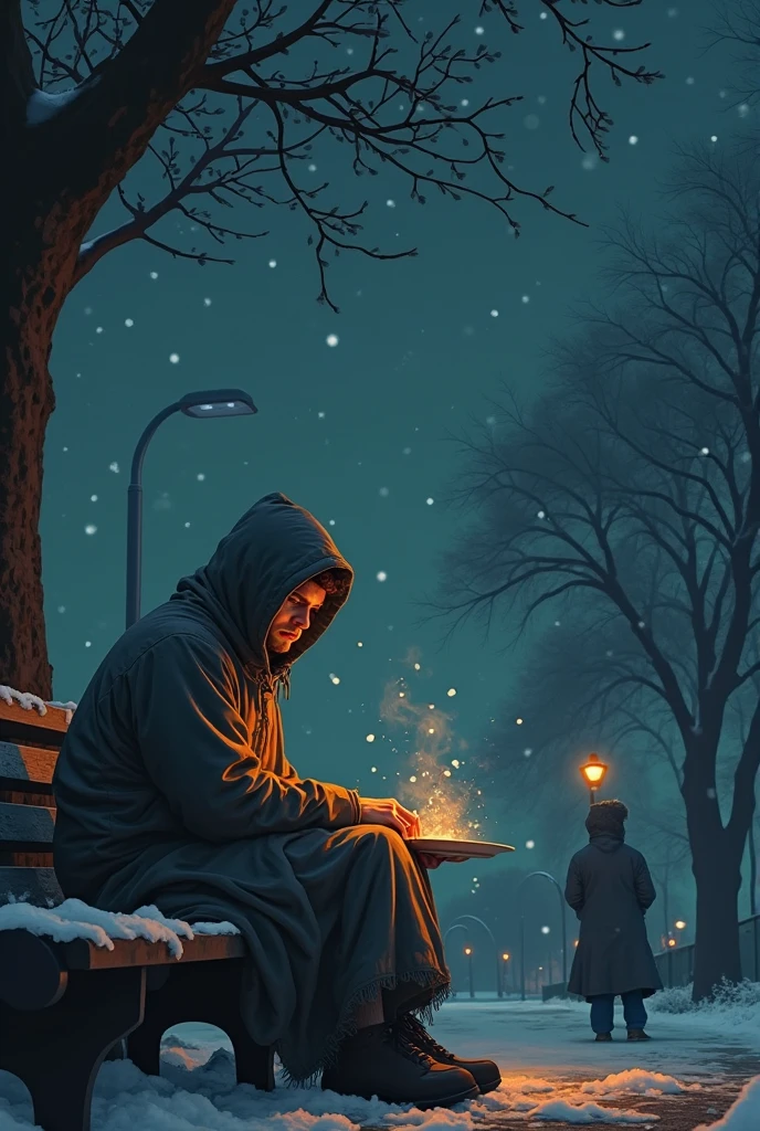 Vignette 1: • Scenario: A cold night. A city park. the wind blows ...