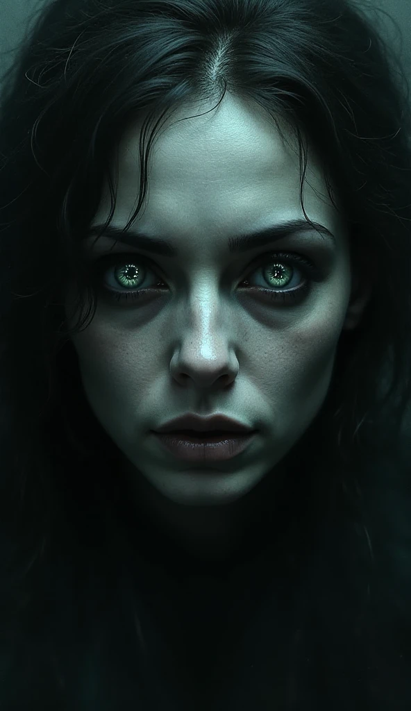 Dark portrait of a famous deceased star, glazed eyes and pupils ...