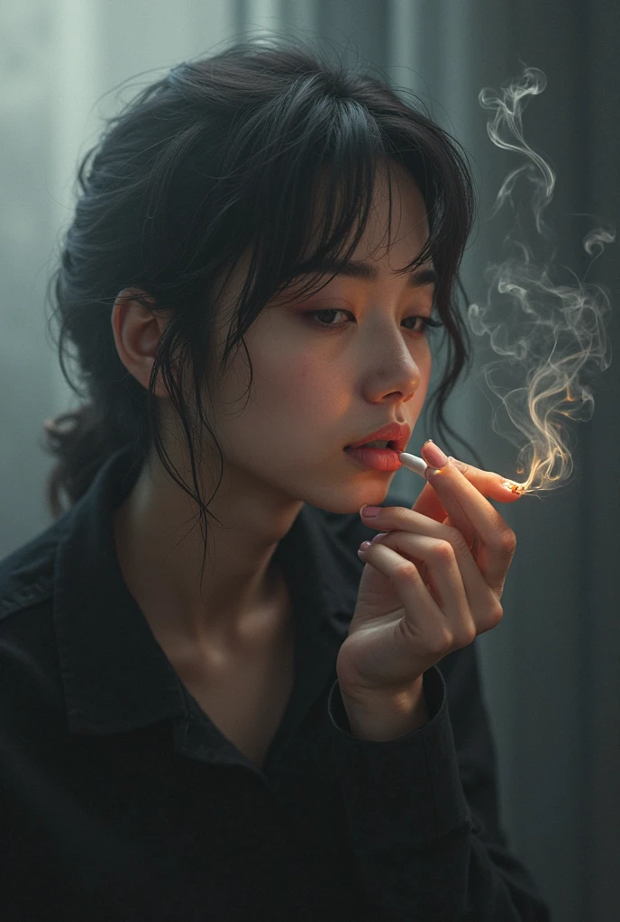 Make me smoke and have cigarette smoke coming out - SeaArt AI