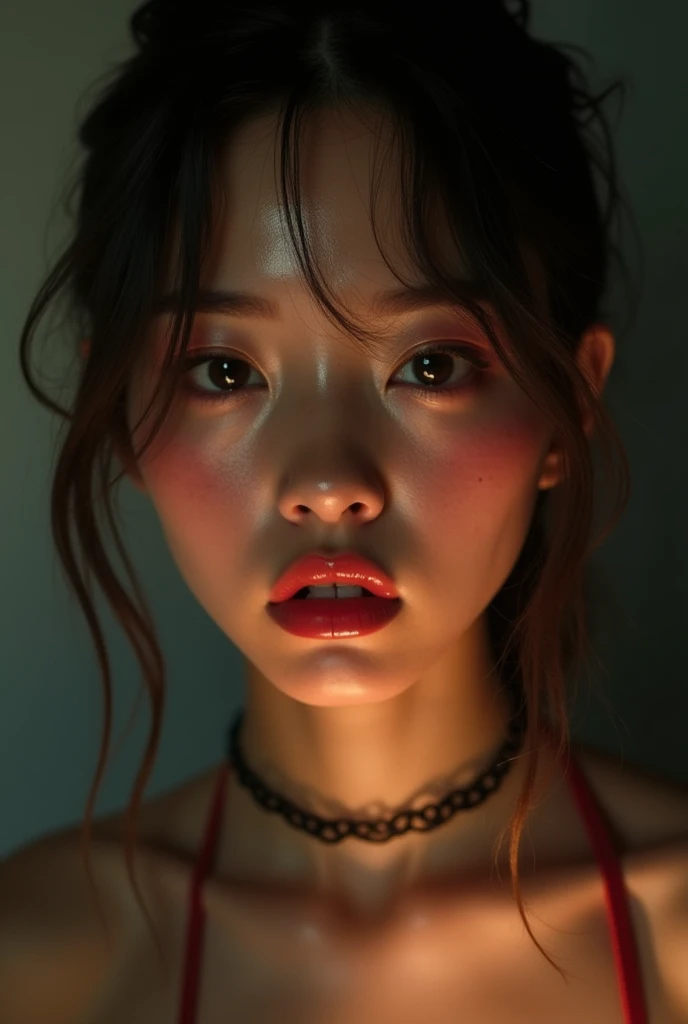 A photograph of (1girl, Alone) Analog photograph of Ahegao, ahegao ...