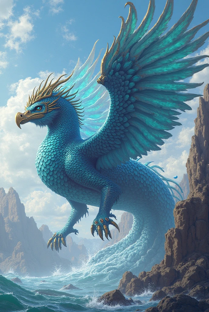 Creae an imaginary animal. That's a breed of fish and bird. Make it ...