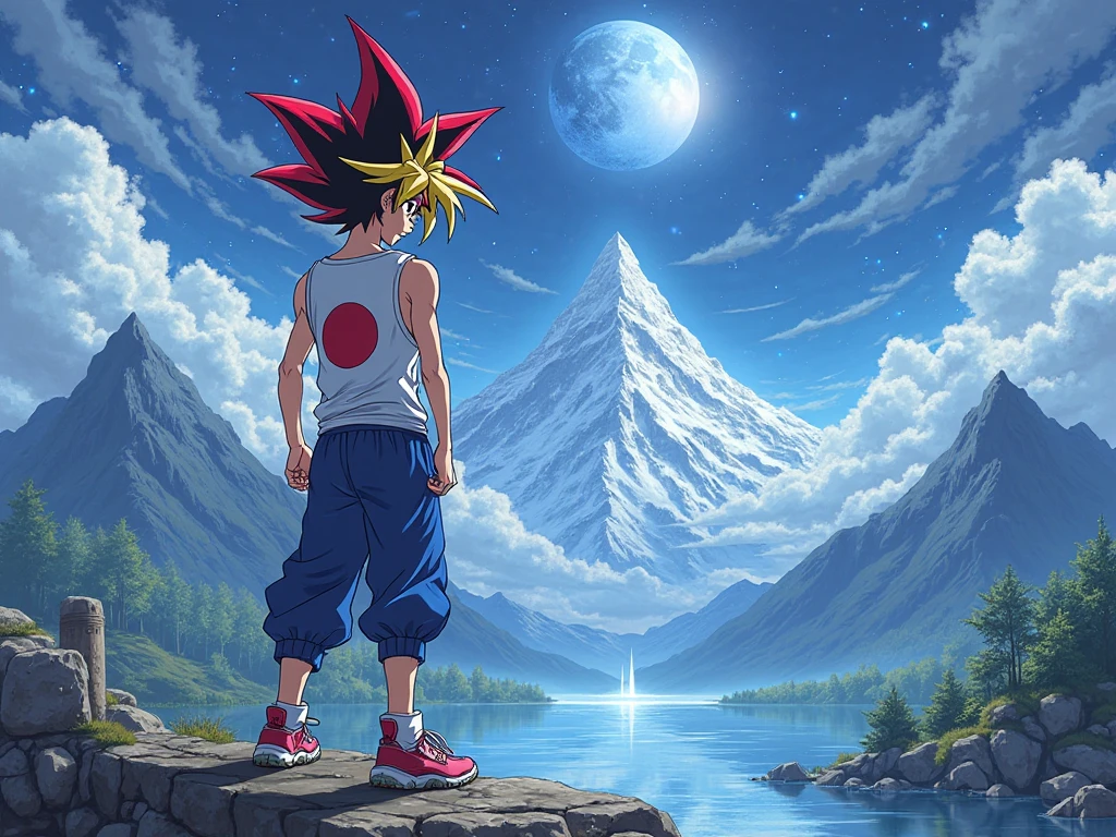 Masterpiece, best quality, yugi muto kids ,national flag japan hait ...