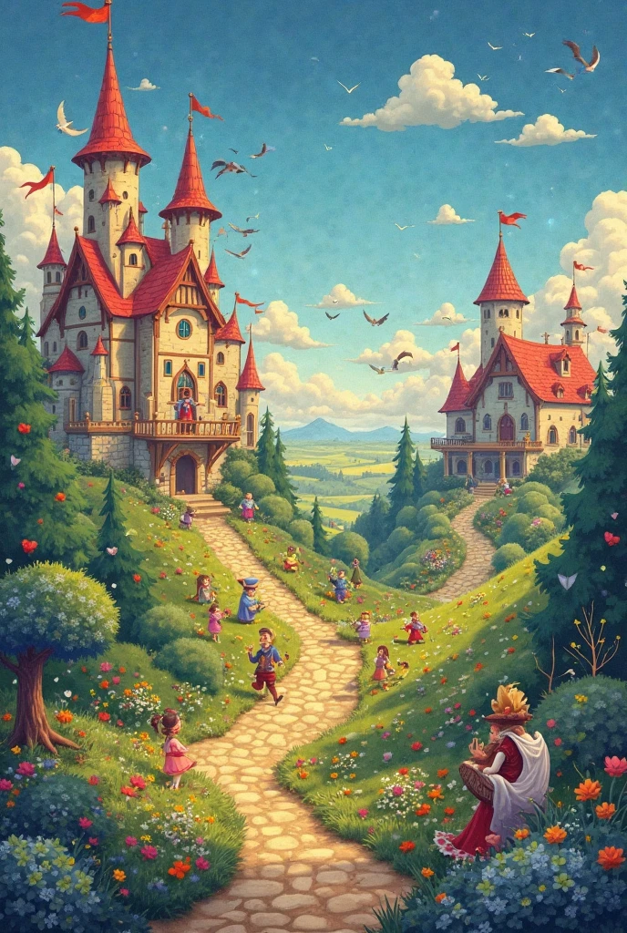 A magical land divided into three kingdoms: Noun Kingdom with people ...