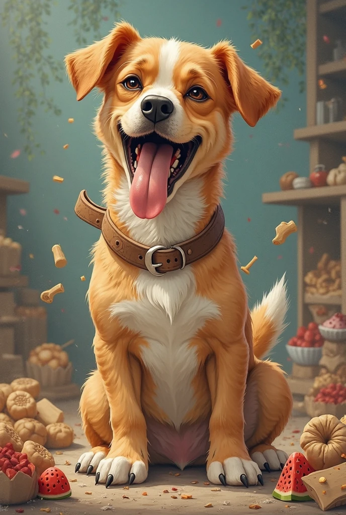 A greedy dog named Max loved food. He saw a butcher shop with free ...