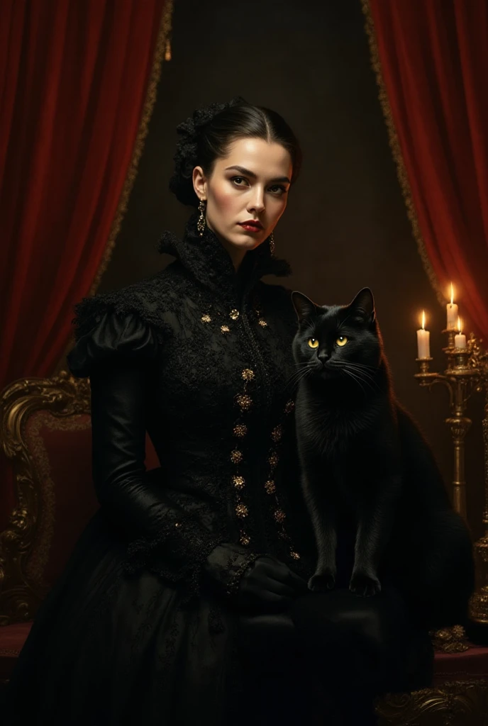 Dramatic baroque portrait of an aristocratic figure next to an elegant ...