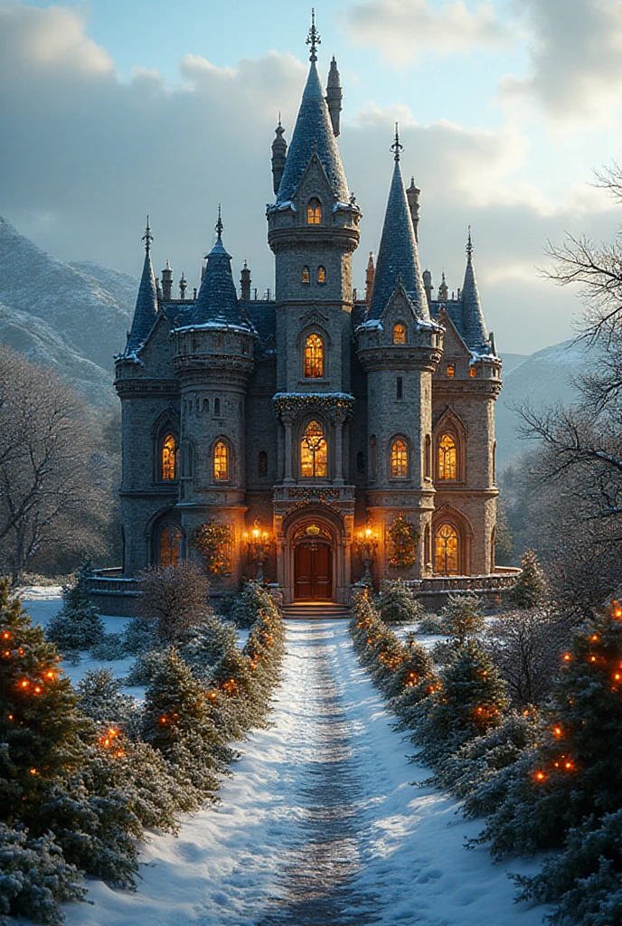 Gormanston Park Castle Co.Meath Christmas theme - SeaArt AI